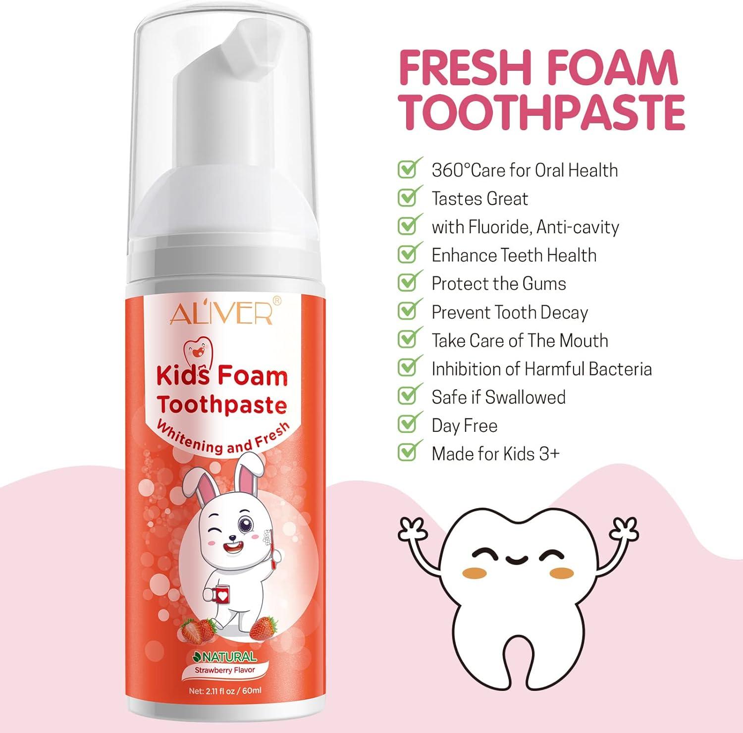 Buy Natural Foam Kids Toothpaste - Low Fluoride Strawberry & Orange U ...