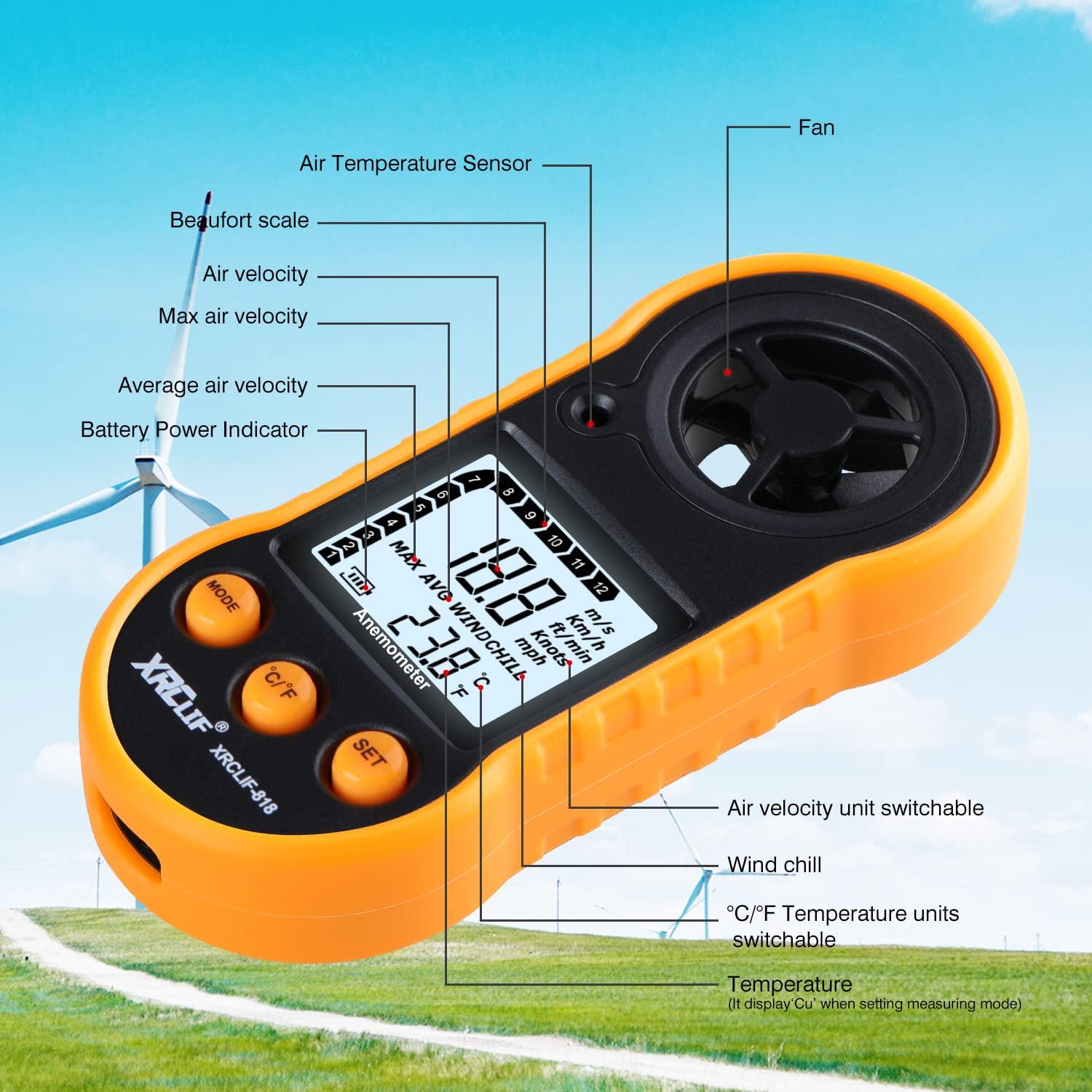 Digital Wind Knife Handheld Anemometer | Accurate Wind Speed Meter ...