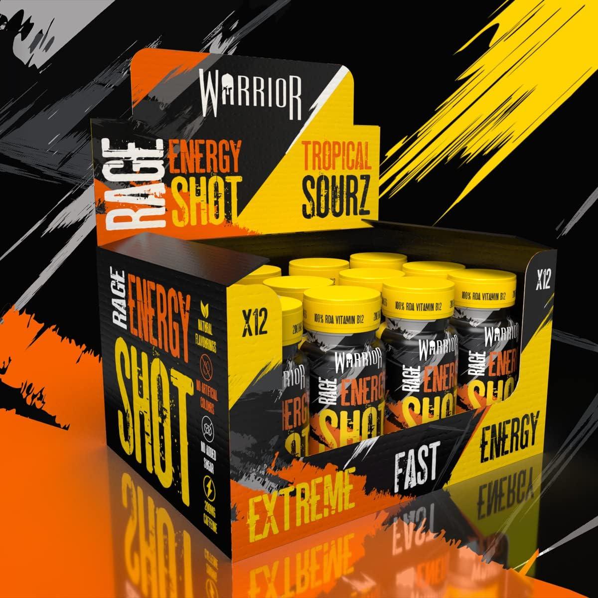 Warrior RAGE ENERGY SHOT Pre Workout Shot Energy Drink 12 x 60ml Ready ...