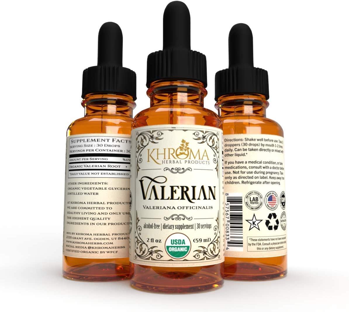 Organic Valerian Root Liquid - 2 oz Glass Bottle - 30 Maximum Strength ...