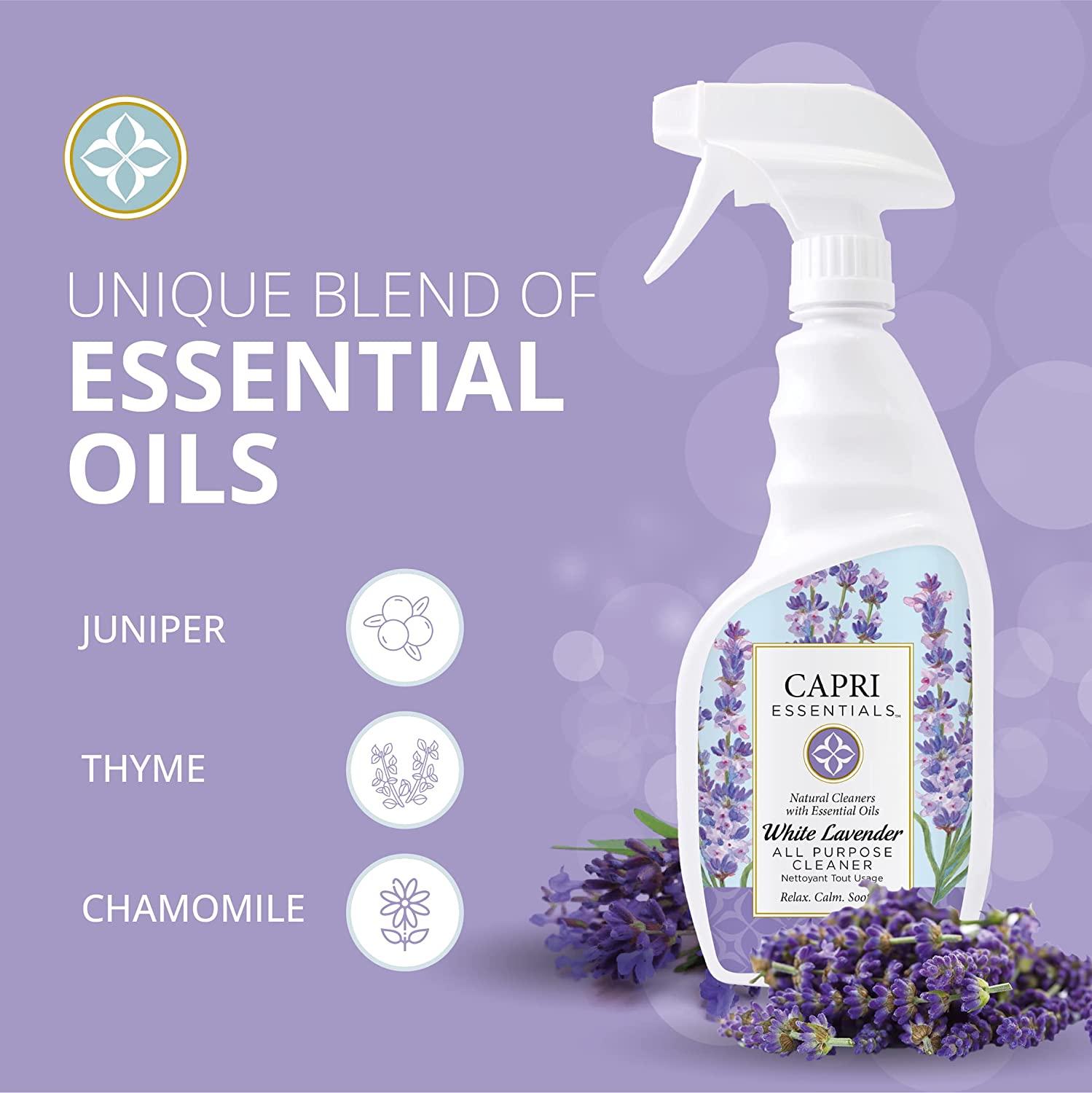 Capri Essentials Lavender All-Purpose Cleaner Spray - Natural & Eco-Friendly Surface & Glass ...