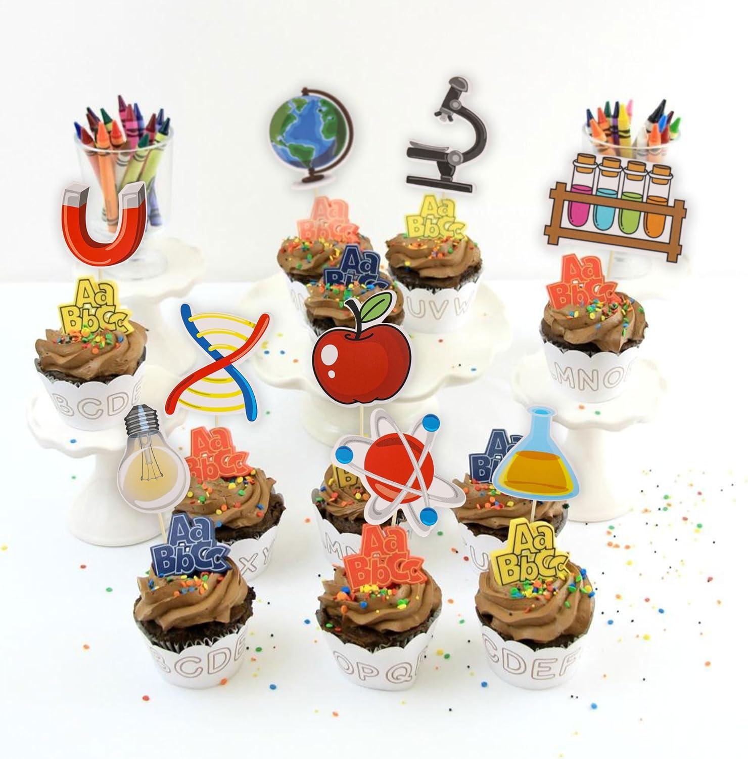 Gyufise 36Pcs Science Cupcake Toppers Science Rocks Cake Picks Baby ...