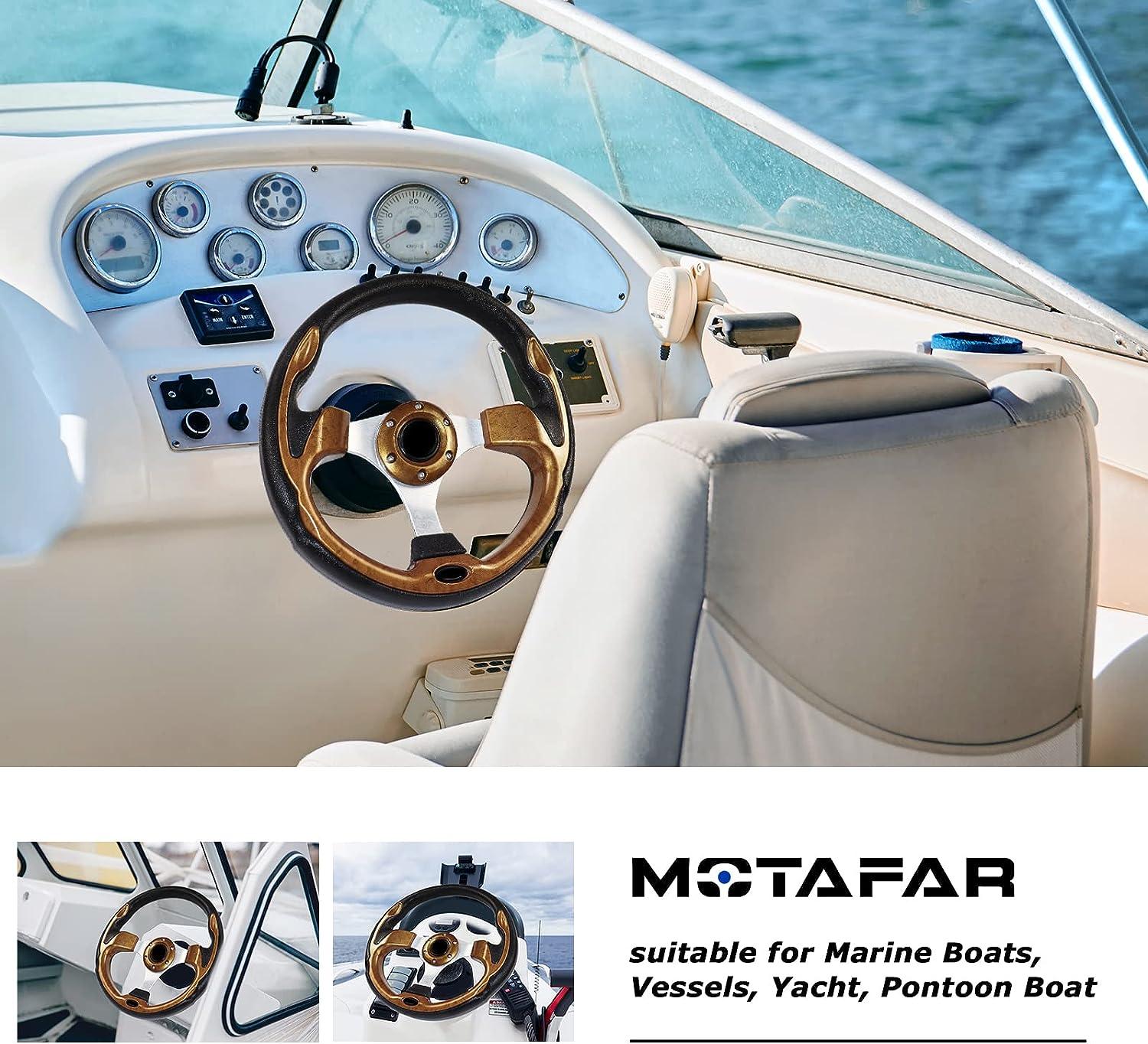 12.4 inch MOTAFAR Boat Steering Wheel - Anti-Slip PU Carbon Fiber, 3/4 ...