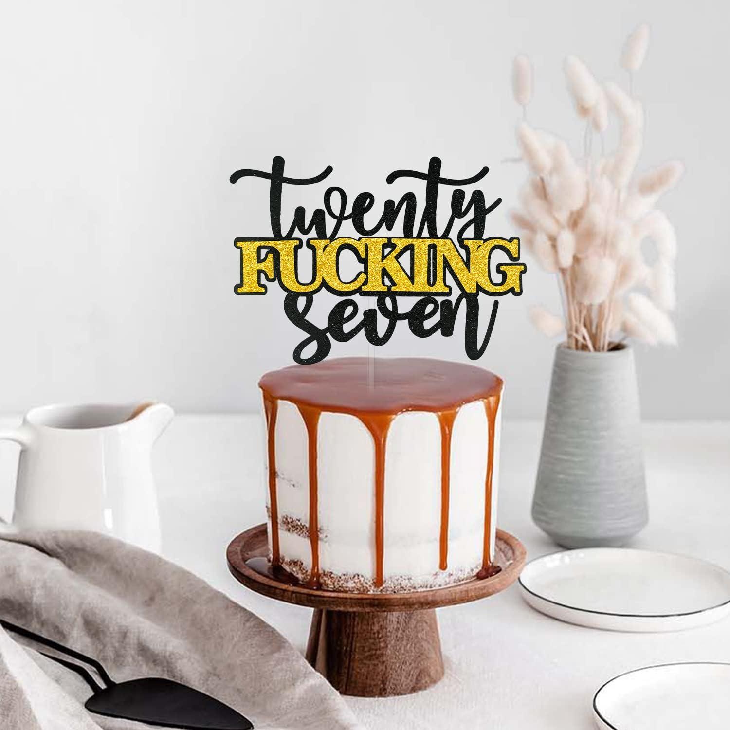 Twenty Seven Cake Topper Glitter Happy 27th Birthday Cake Topper Funny ...