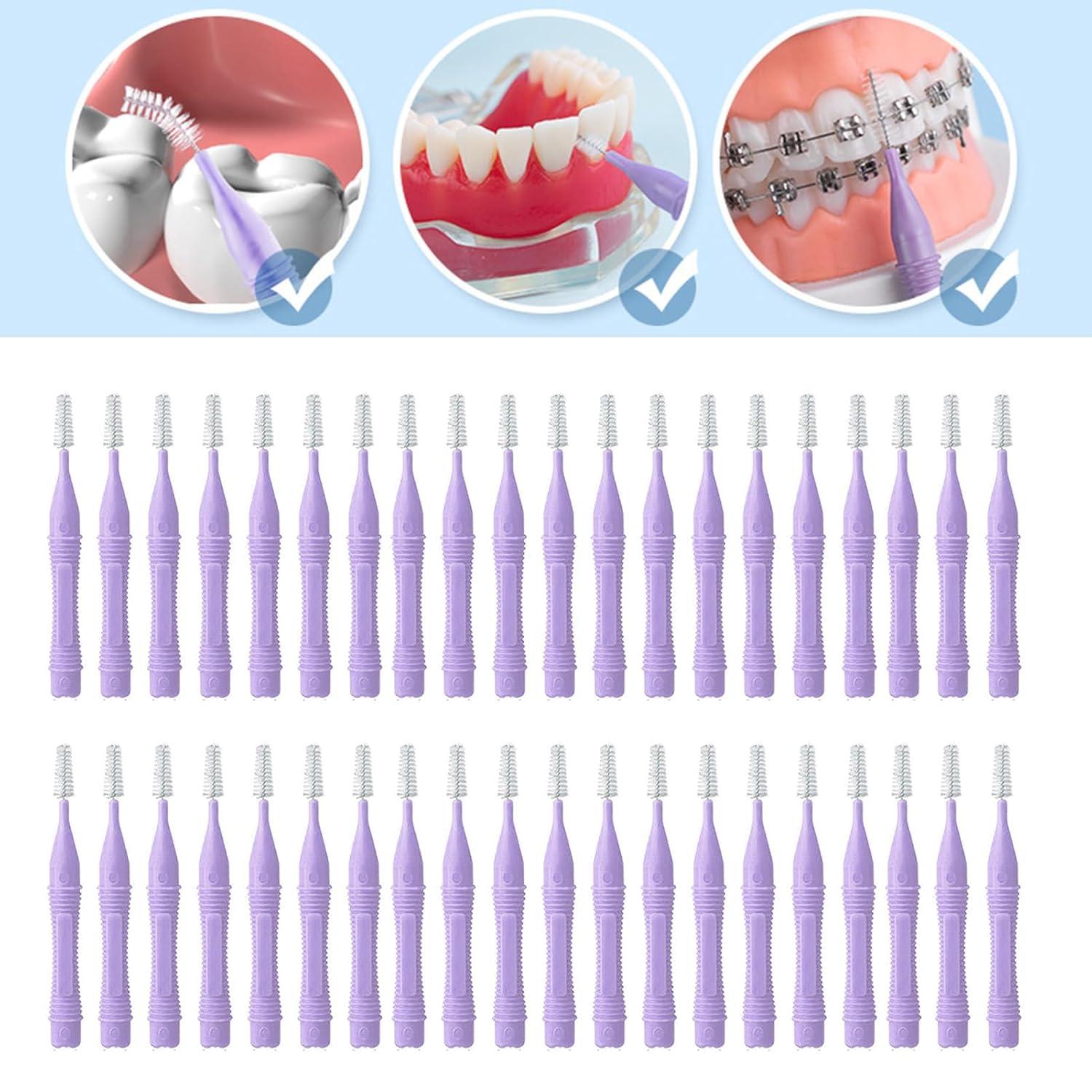 40 Interdental Brushes for Braces Cleaning - Tooth Cleaning Tools for ...