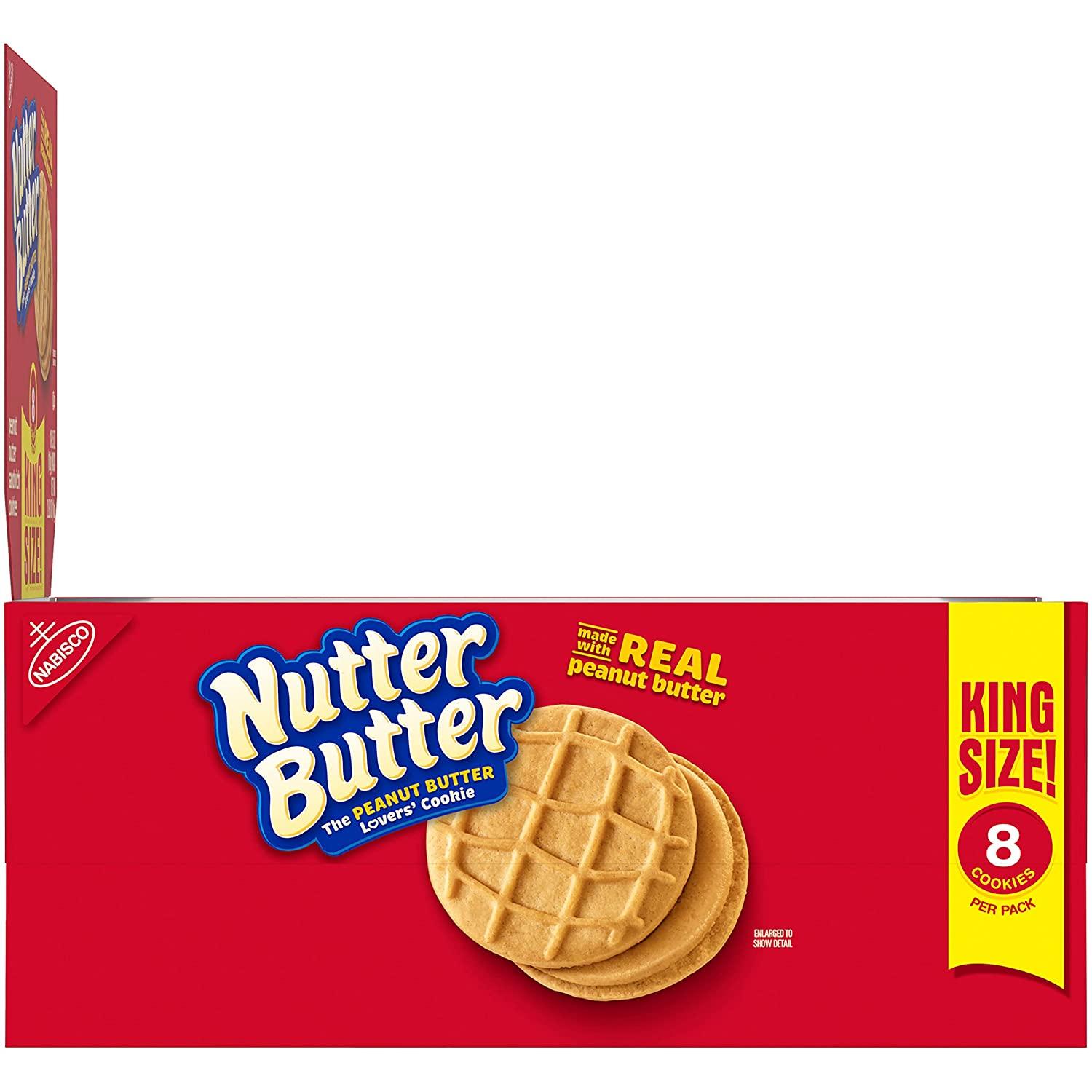 Nutter Butter Peanut Butter Sandwich Cookies King Size 10 - 3.5 oz ...