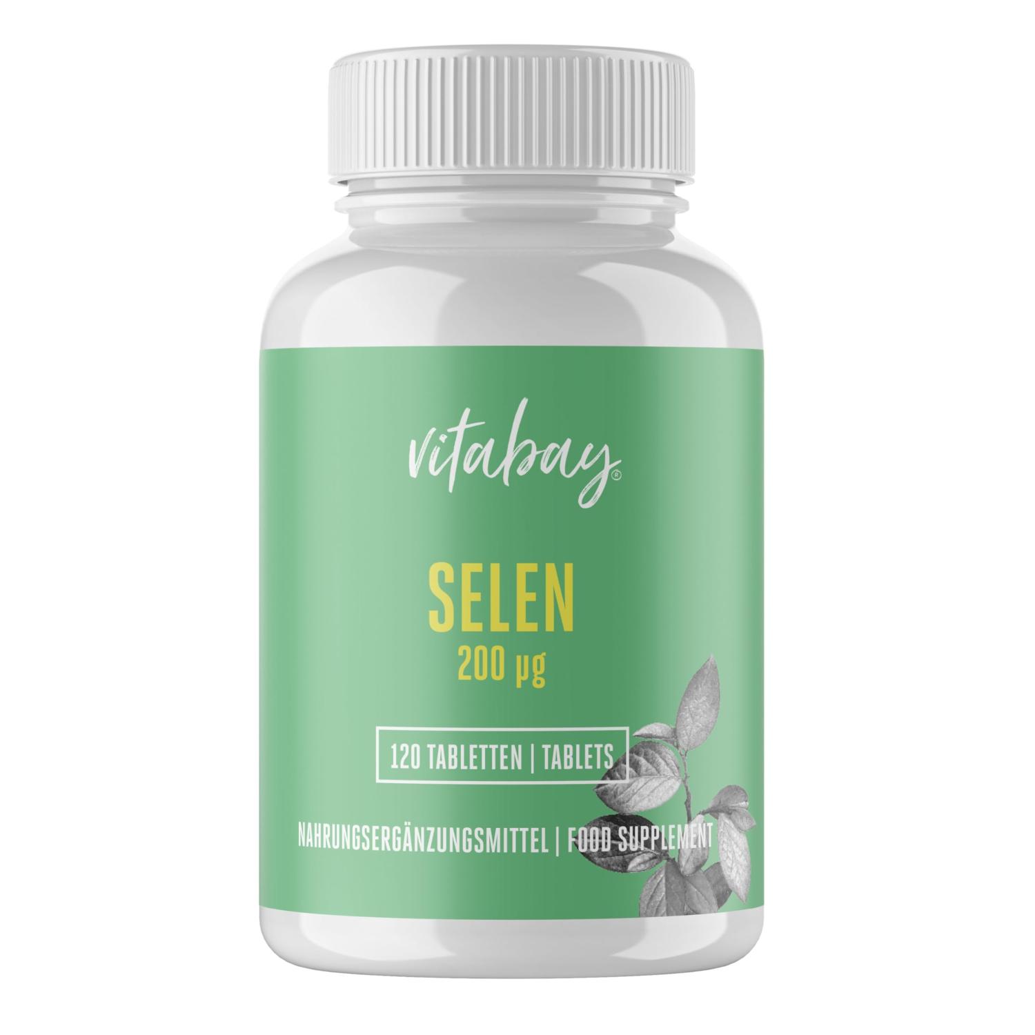 VITABAY SELEN 200mg Vegan Selenium Tablets - High Dose 200 g Selenium ...