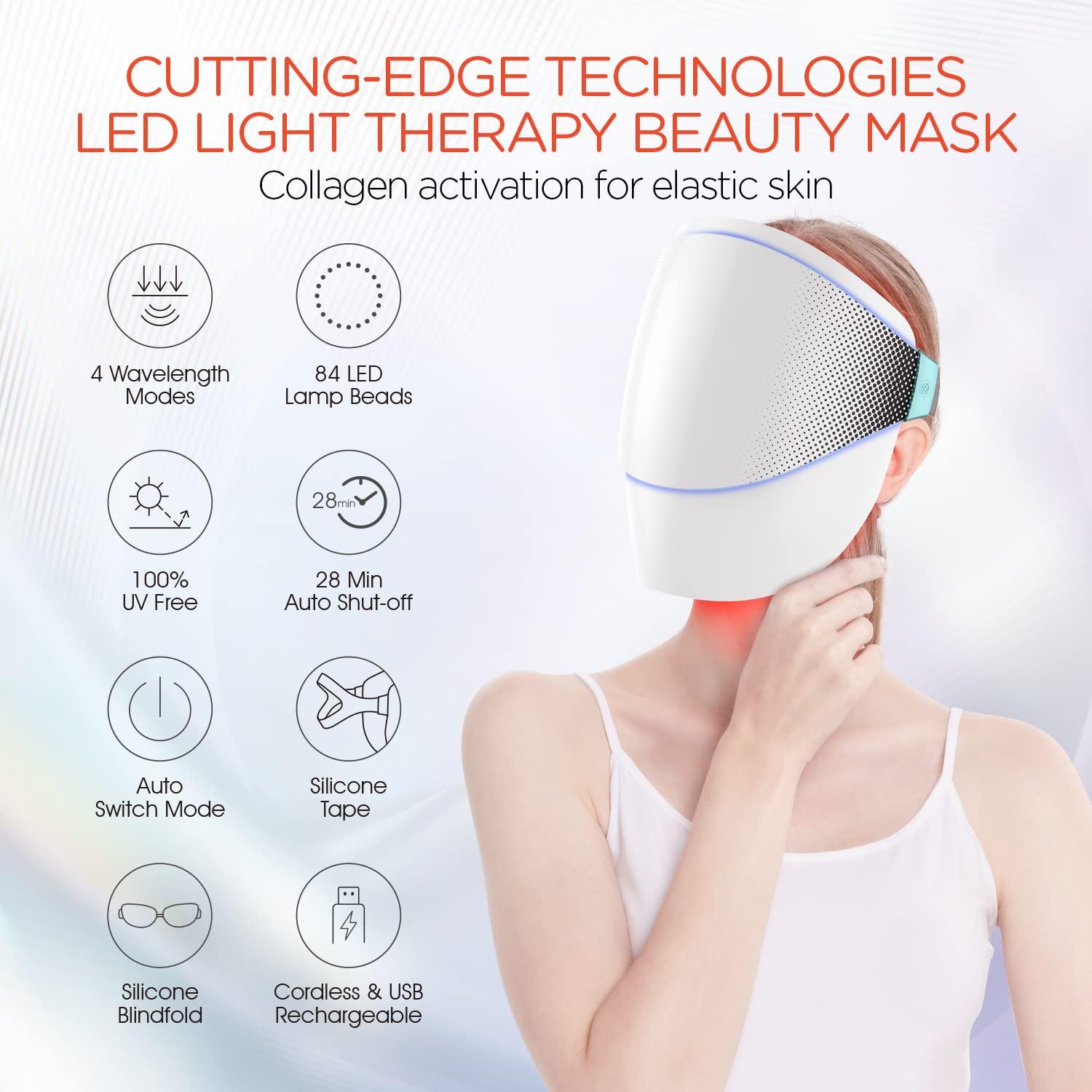 Buy Eono LED Face Mask | Cordless Rechargeable Light Therapy for Anti ...