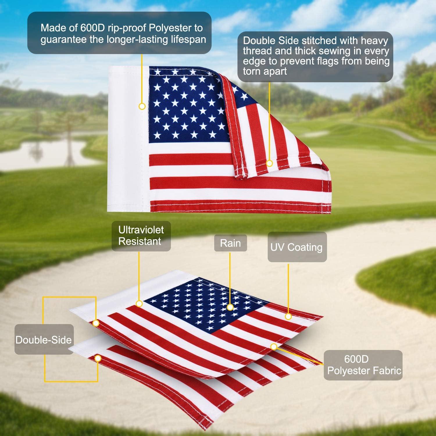 KINGTOP US Golf Flag 3-Pack - Double-Sewn American USA Flag for Putting ...
