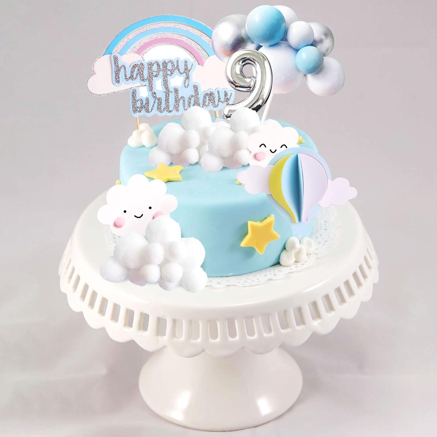 LaVenty On Cloud 9 Cake Decoration On Cloud 9 Birthday Cake Topper 9 Birthday Cake Decoration On ...