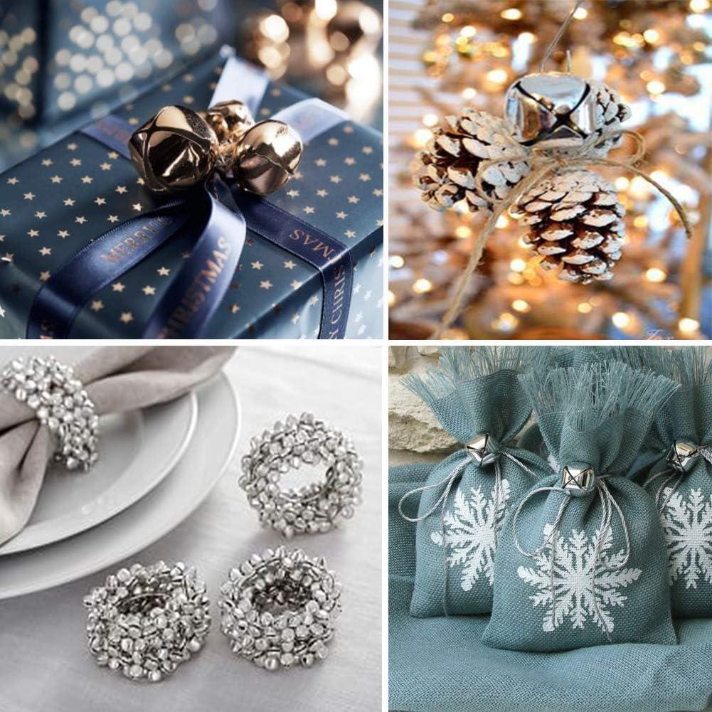 100PCS 1 Inch Silver Jingle Bells - Christmas Craft Decorations for ...
