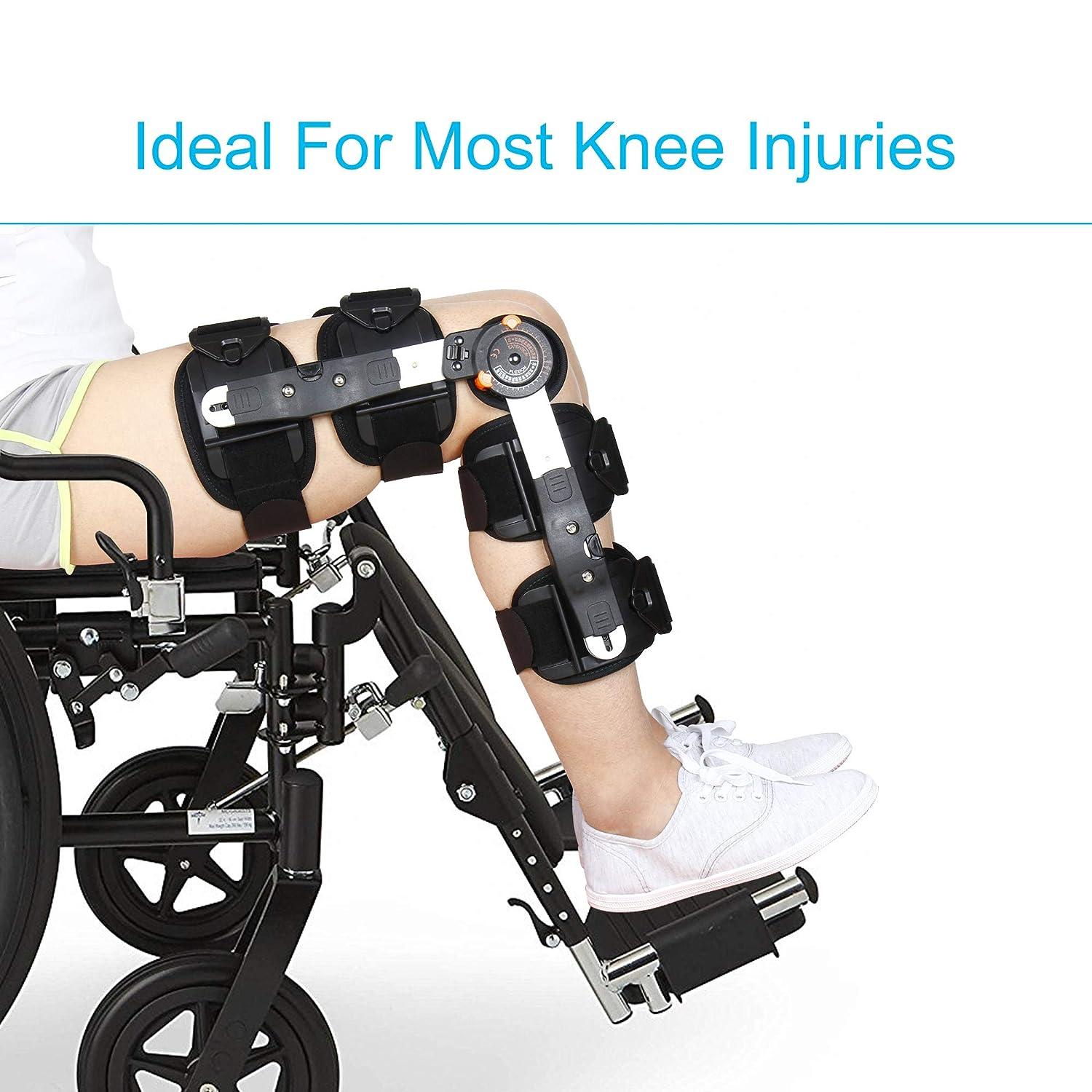 REAQER Hinged Knee ROM Brace - Adjustable Support for Knee Injury ...