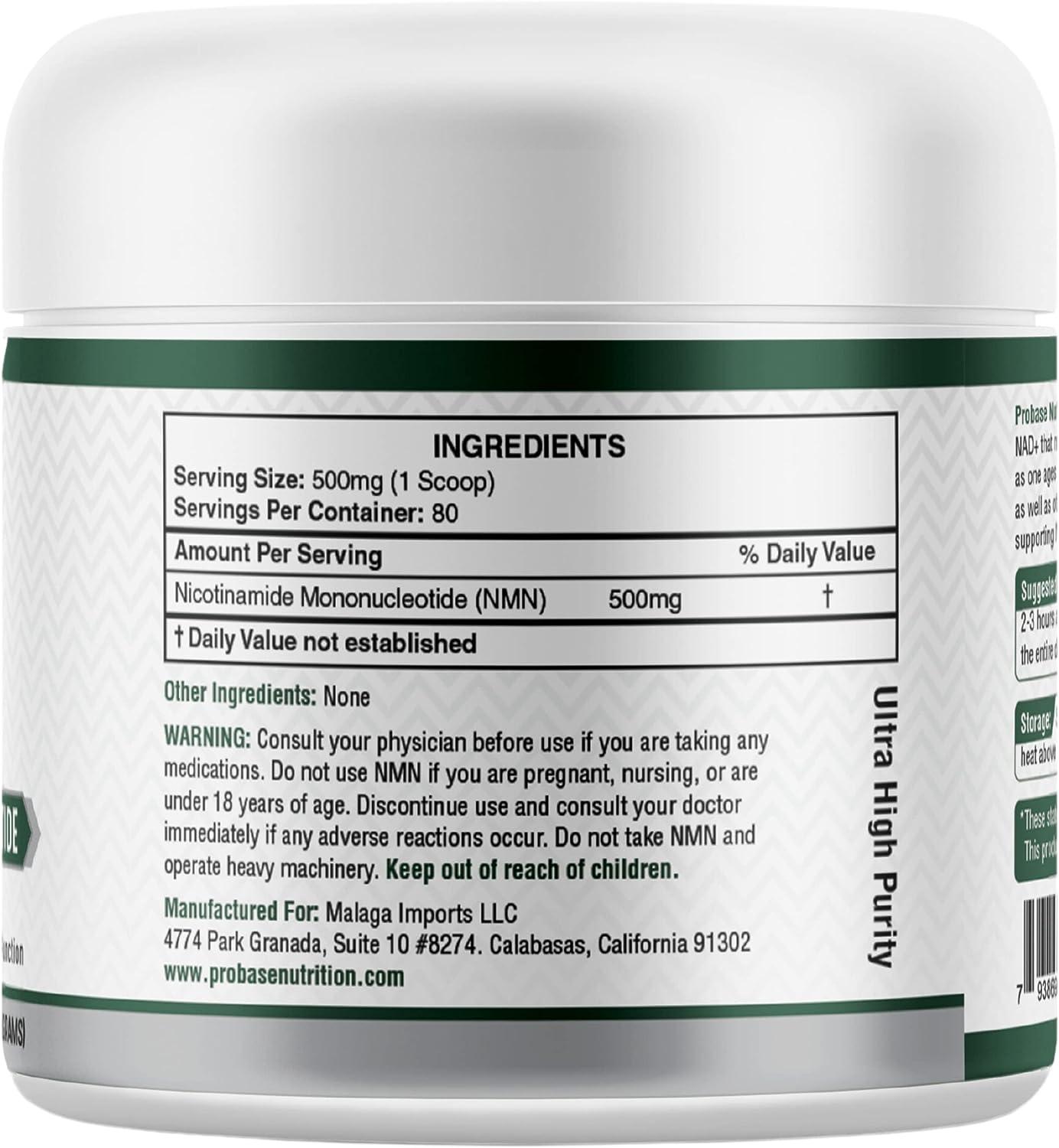Probase Nutrition Longevity Pure NMN Powder 40g - Pharmaceutical Grade ...