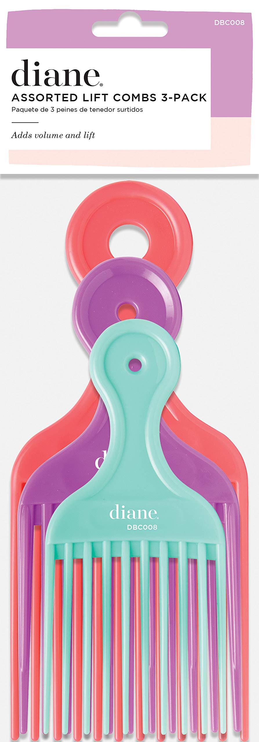 Diane DBC008 Assorted Lift Combs - 3 PC Set - Perfect for Voluminous ...