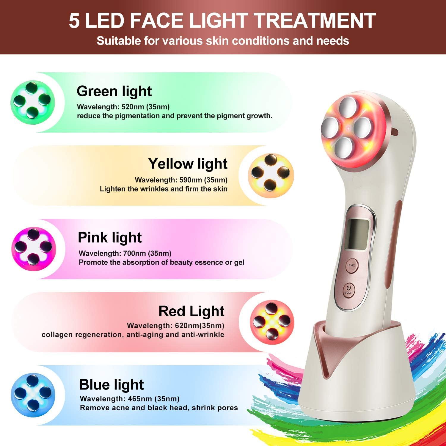 5 in 1 High Frequency Facial Machine | Rechargeable Microcurrent Wand ...