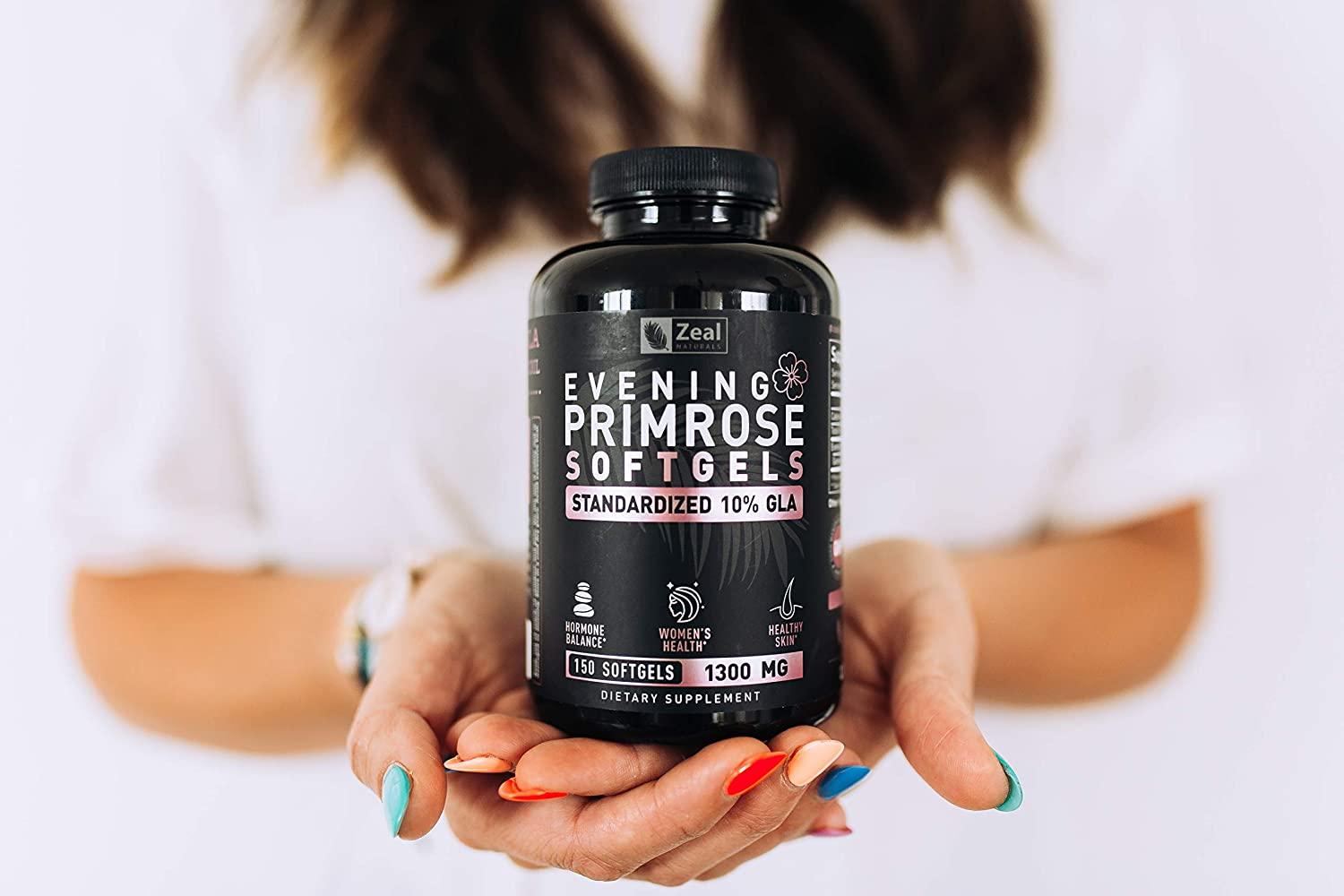 Premium Evening Primrose Oil Capsules - 1300mg, 150 Softgels - Natural ...