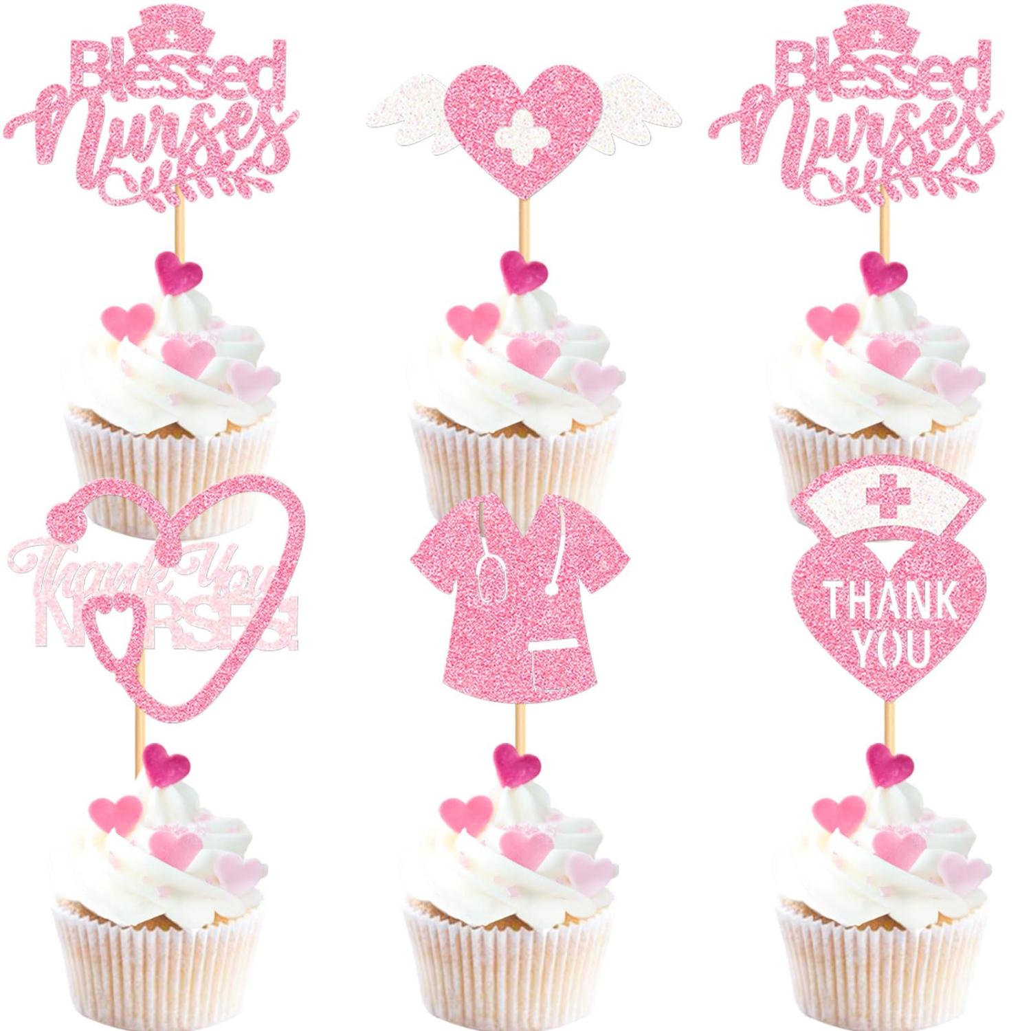 Keaziu 35 Pack Nurse Cupcake Toppers Best Nurse Ever Happy Nurses Day ...