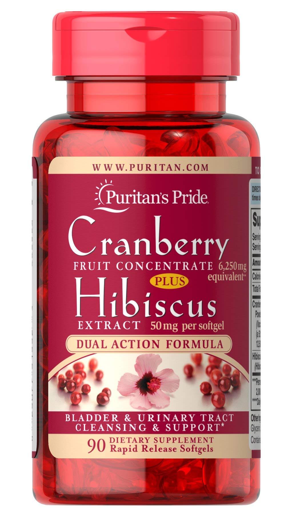 Puritan's Pride Cranberry Fruit Concentrate Plus Hibiscus Extract 6250 ...