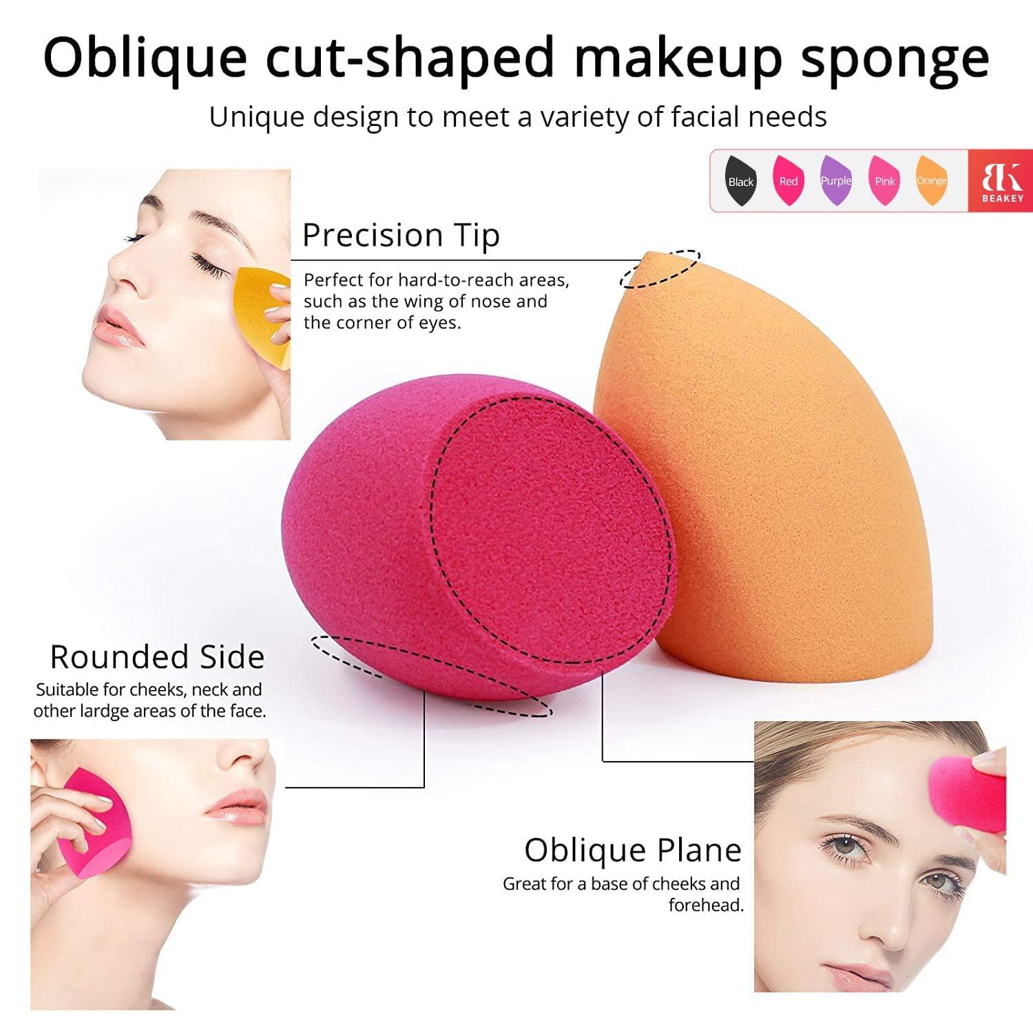 BEAKEY 5 Pcs Foundation Makeup Sponge Set for Liquid, Cream, and Powder ...