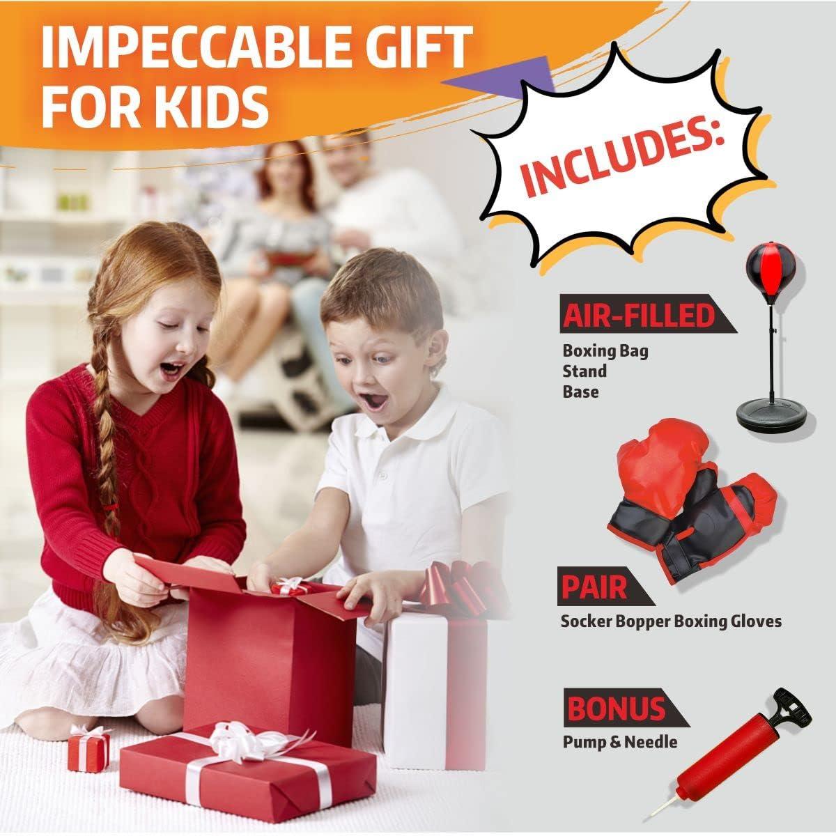 Adjustable Kids Punching Bag with Stand and Gloves - Boxing Set for ...
