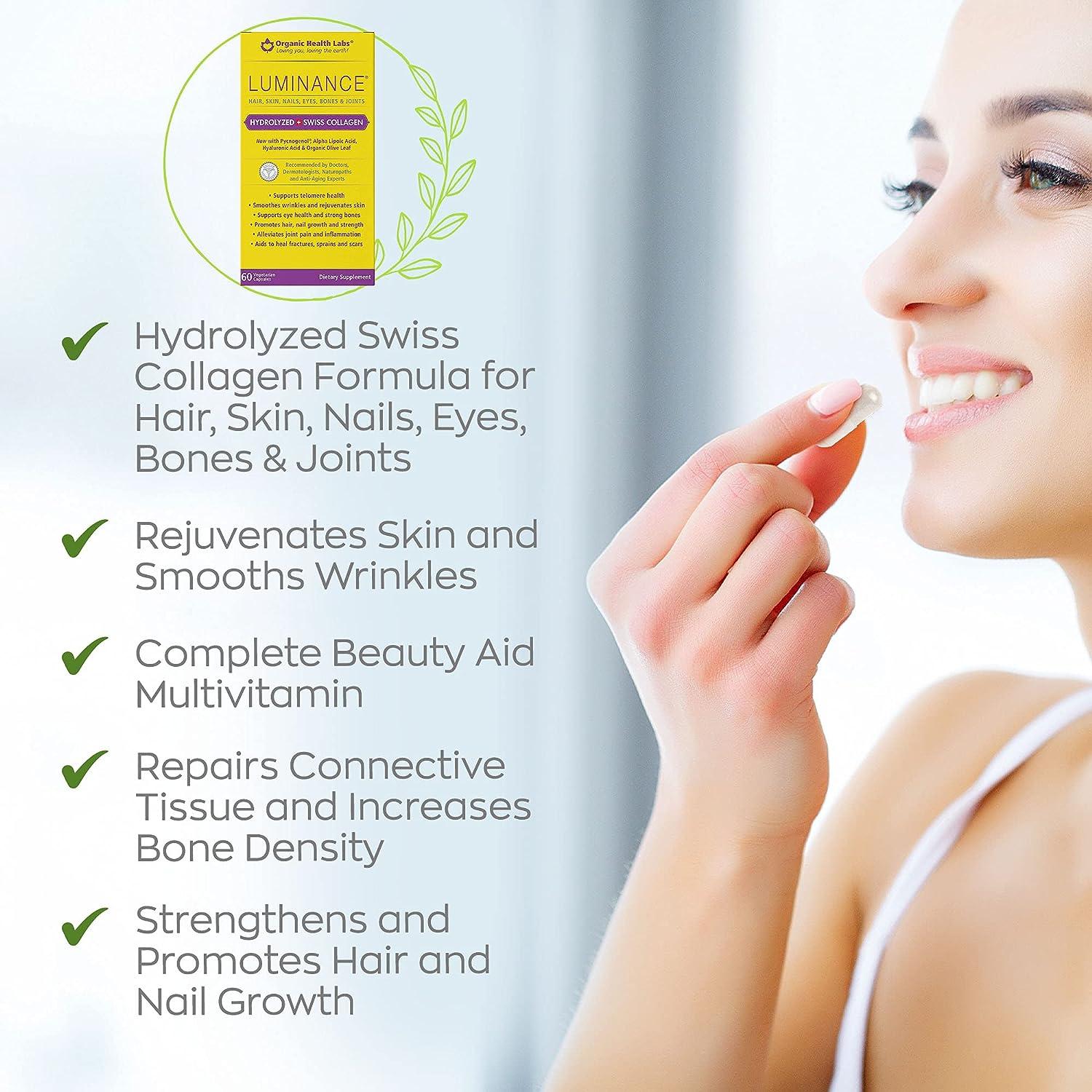 Luminance Multivitamin Collagen - All-Natural Hair Skin Nails Vitamins ...