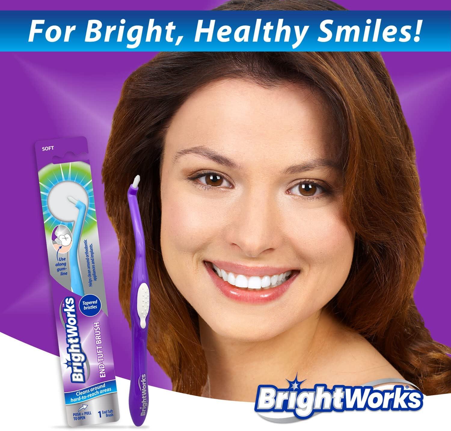 End Tuft Brush for Crowns, Bridges, Implants, and Teeth Gaps - Pack of ...