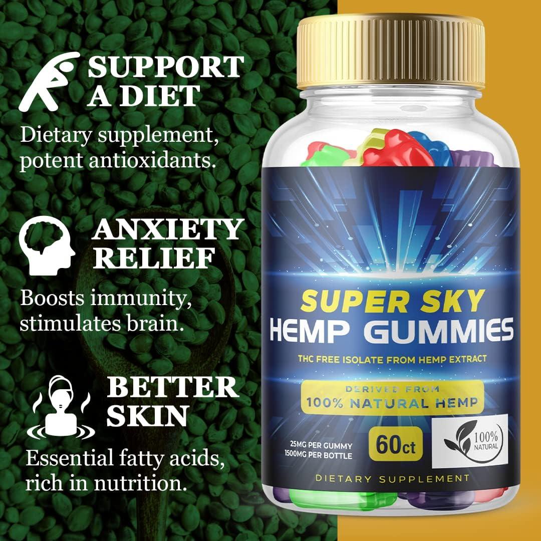 Super Sky Hemp Gummies - Hemp Extract Multivitamin Supplement (1 Pack ...