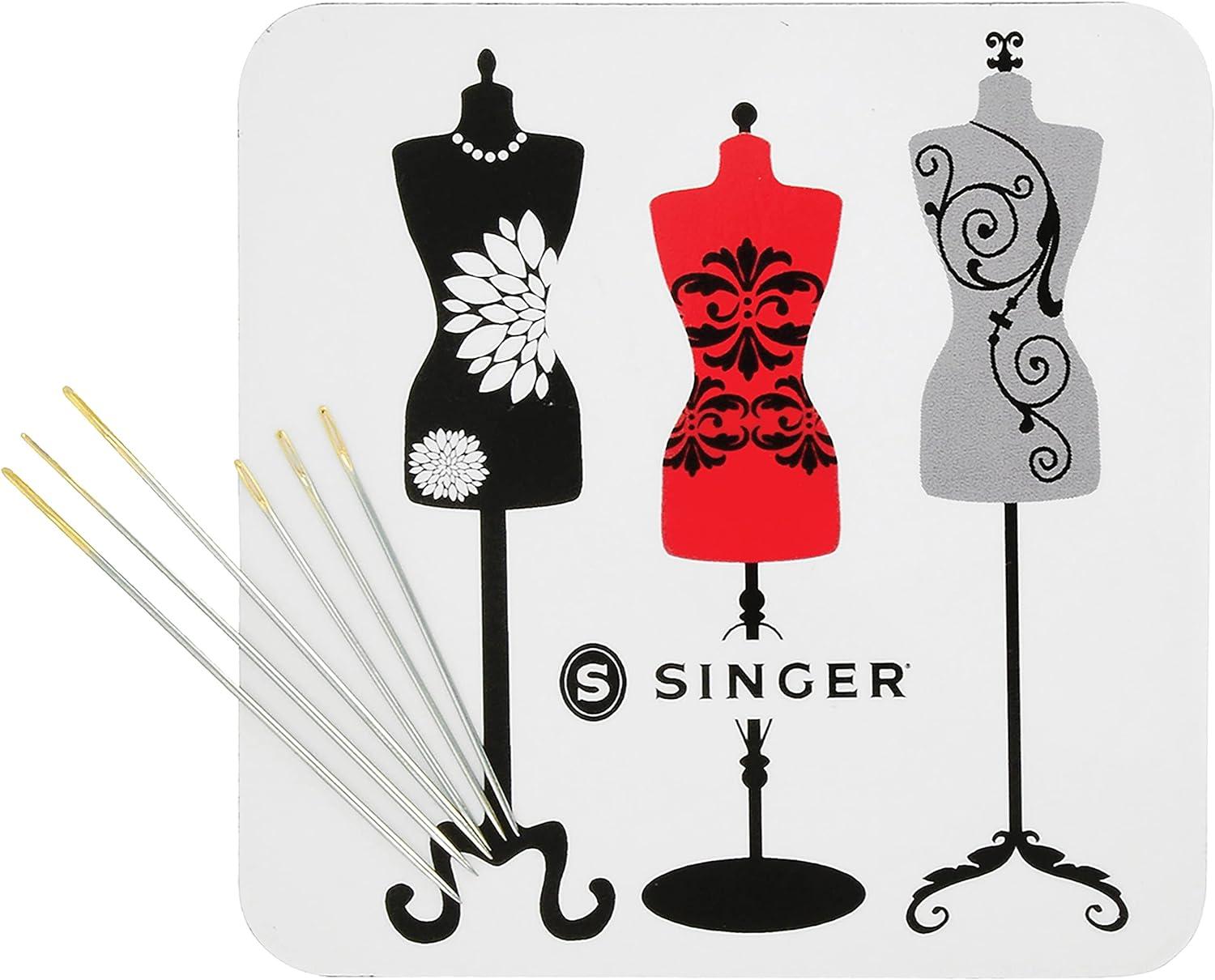 SINGER Gold Eye Embroidery Needles - Sizes 3 & 9, 6 Count with Magnet ...