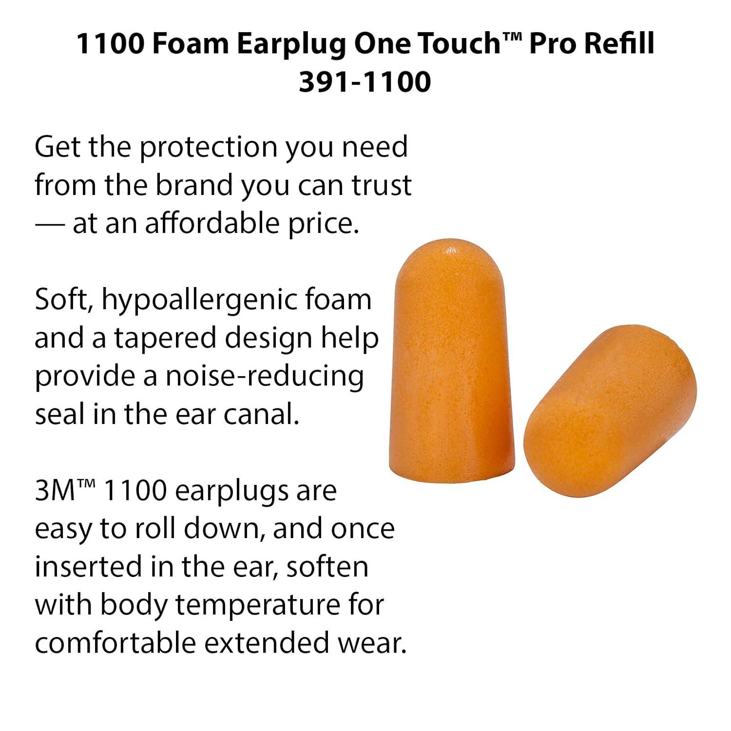 3M One Touch 1100 Earplugs Refill 391-1100 - Pack of 500 | Buy Now with ...