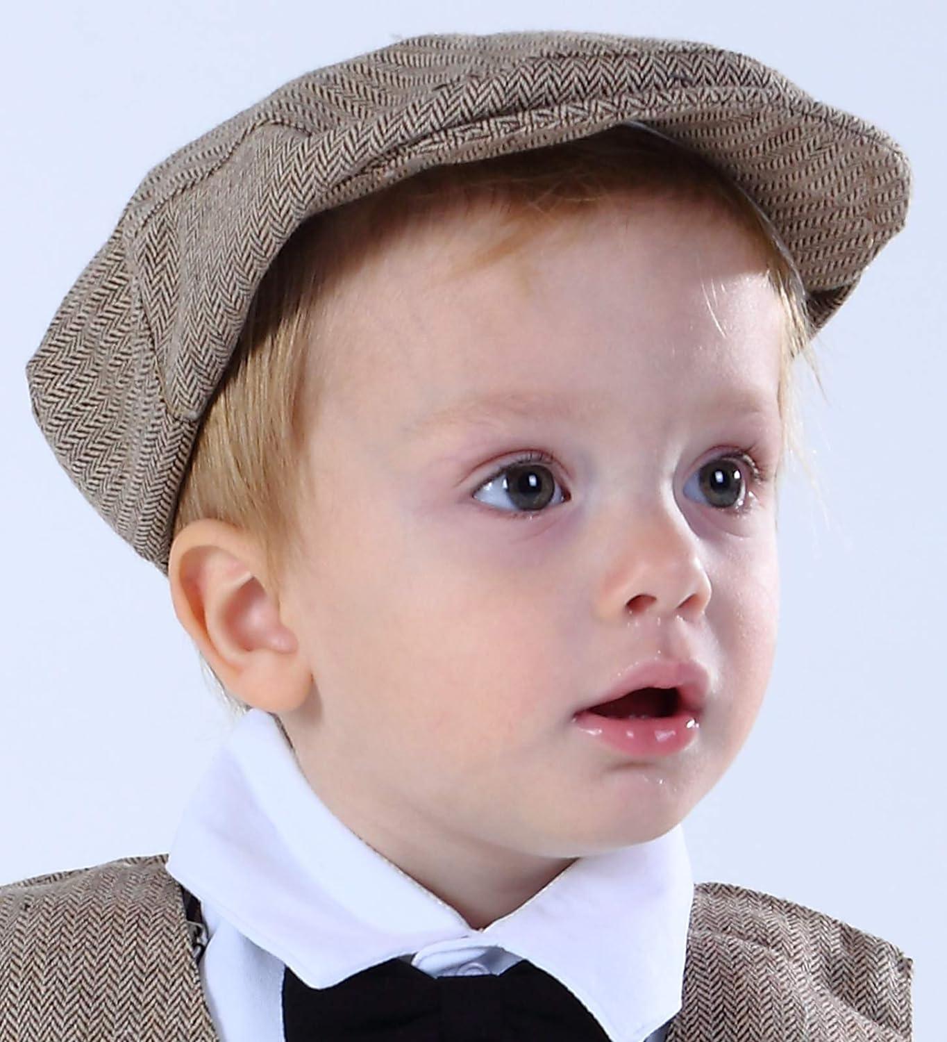 Mint Green Baby Boys Flat Cap | Gentleman Herringbone Tweed Newsboy Hat ...