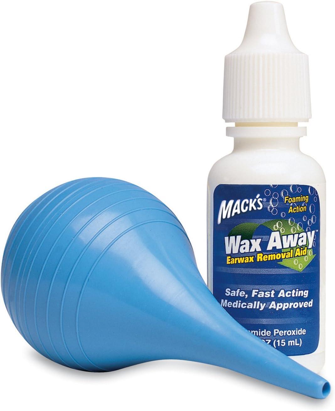 Macks Wax Away Earwax Removal System - Pack of 2 | Gentle Bulb Syringe ...