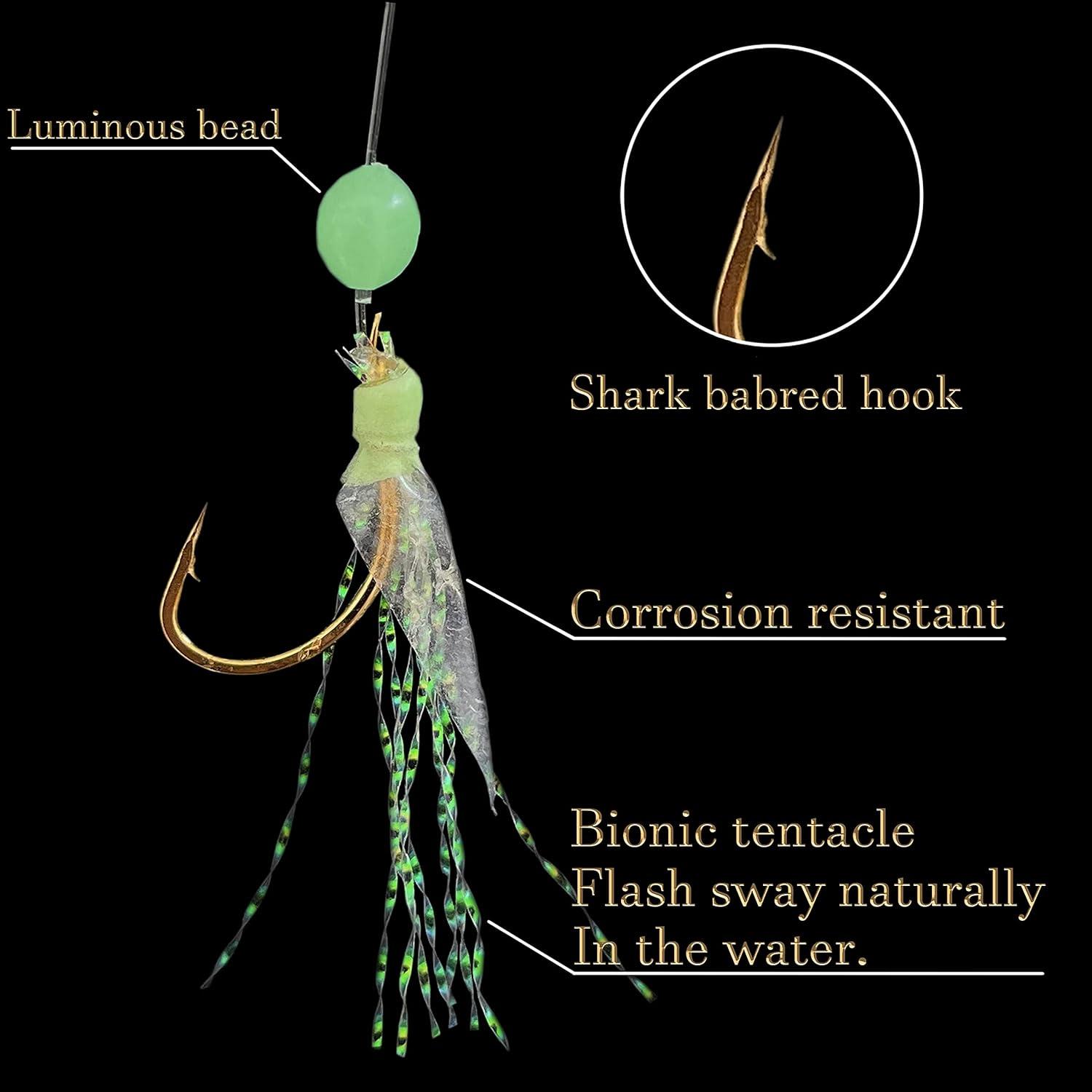 Skipaelf Luminous Sabiki Rig Set - 20 Pack | Surf Fishing Bait Rigs ...