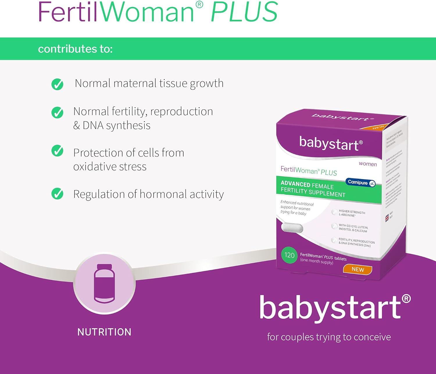 Babystart FertilWoman Plus x 120 Tablets - Advanced Fertility Vitamins ...