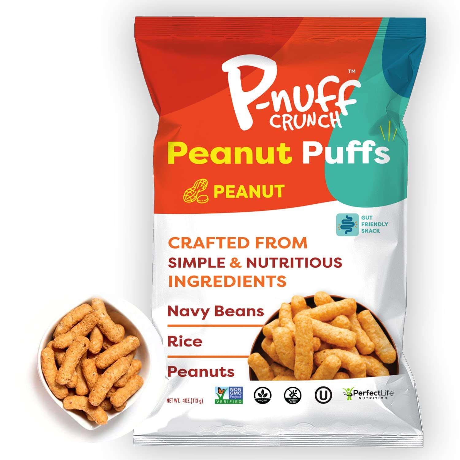 P-nuff Crunch Peanut Puffs - Vegan, Low Carb, Gluten-Free Protein Snack ...