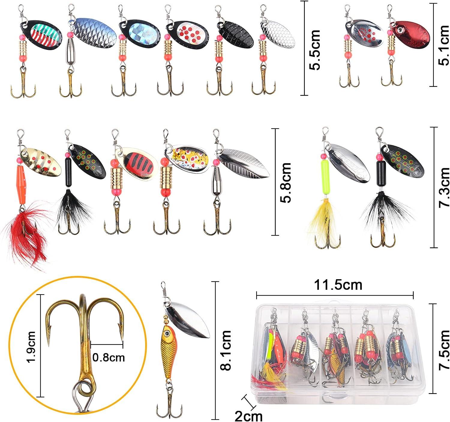 Shop Vicloon Spinner Blinker Set - 16 Premium Fishing Baits with ...