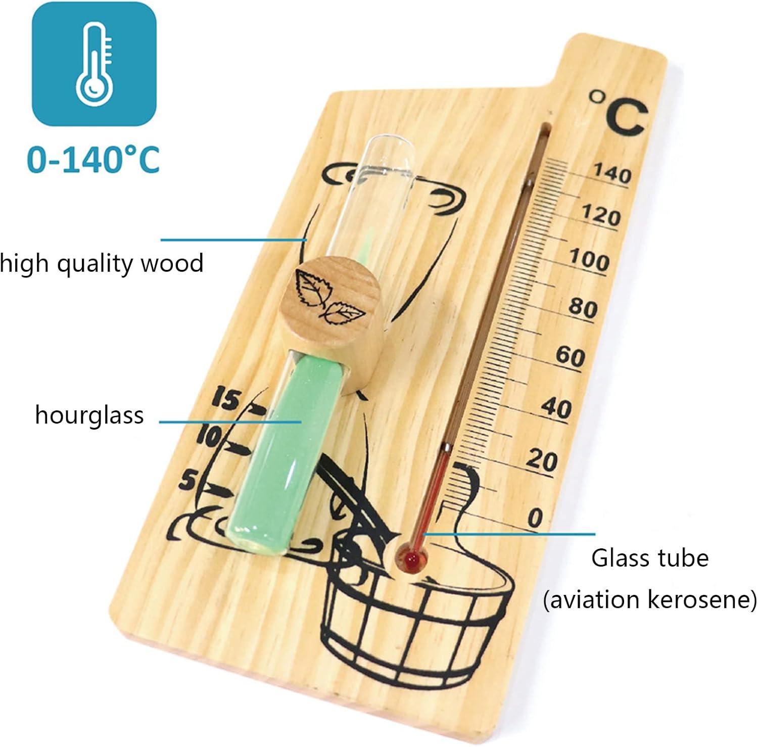 Sauna Thermometer & Temperature Meter | Durable Hourglass - Accurate 0 ...