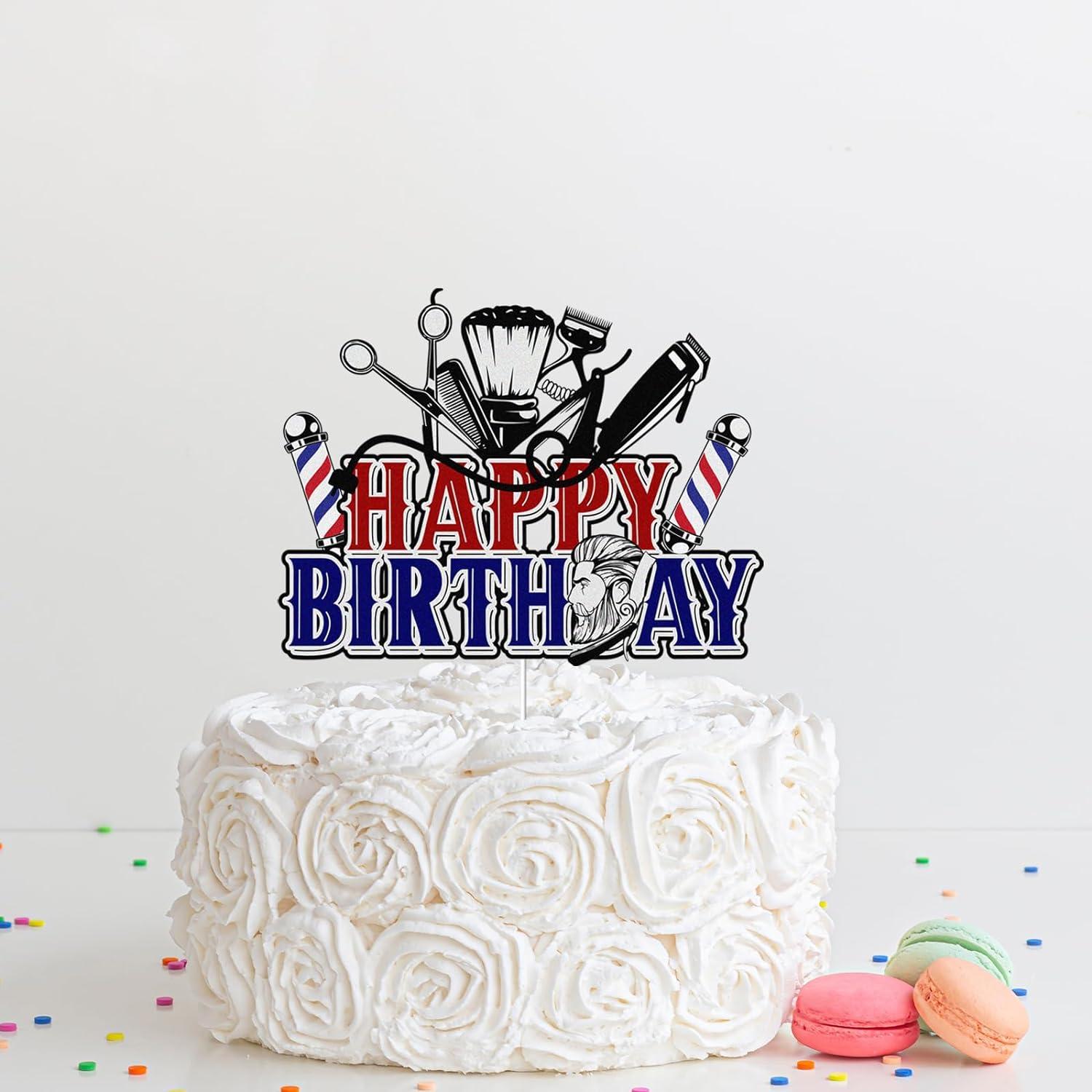 Hairstylist Barber Happy Birthday Cake Topper