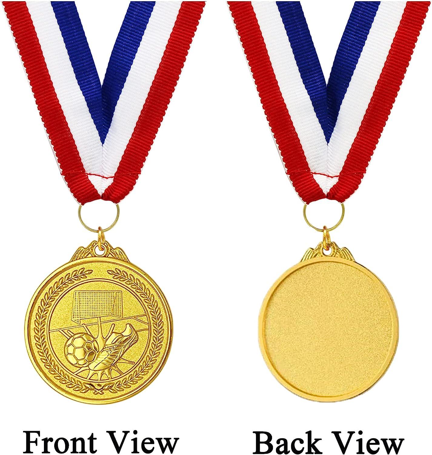 12-Piece Gold Soccer Medals for Kids Sports Games & Parties - 2 Inches ...