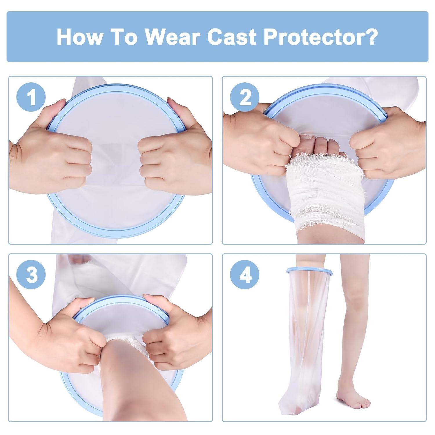 Fasola Waterproof Lower Leg Cast Cover for Adults - Reusable, Shower ...