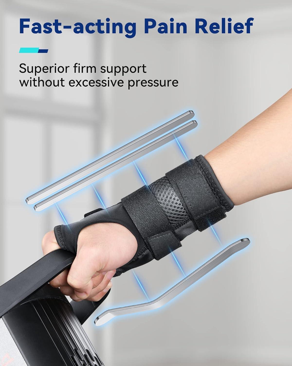 Fitomo Wrist Support with 3 Metal Splints - Left Hand L/XL, Blue | Buy ...