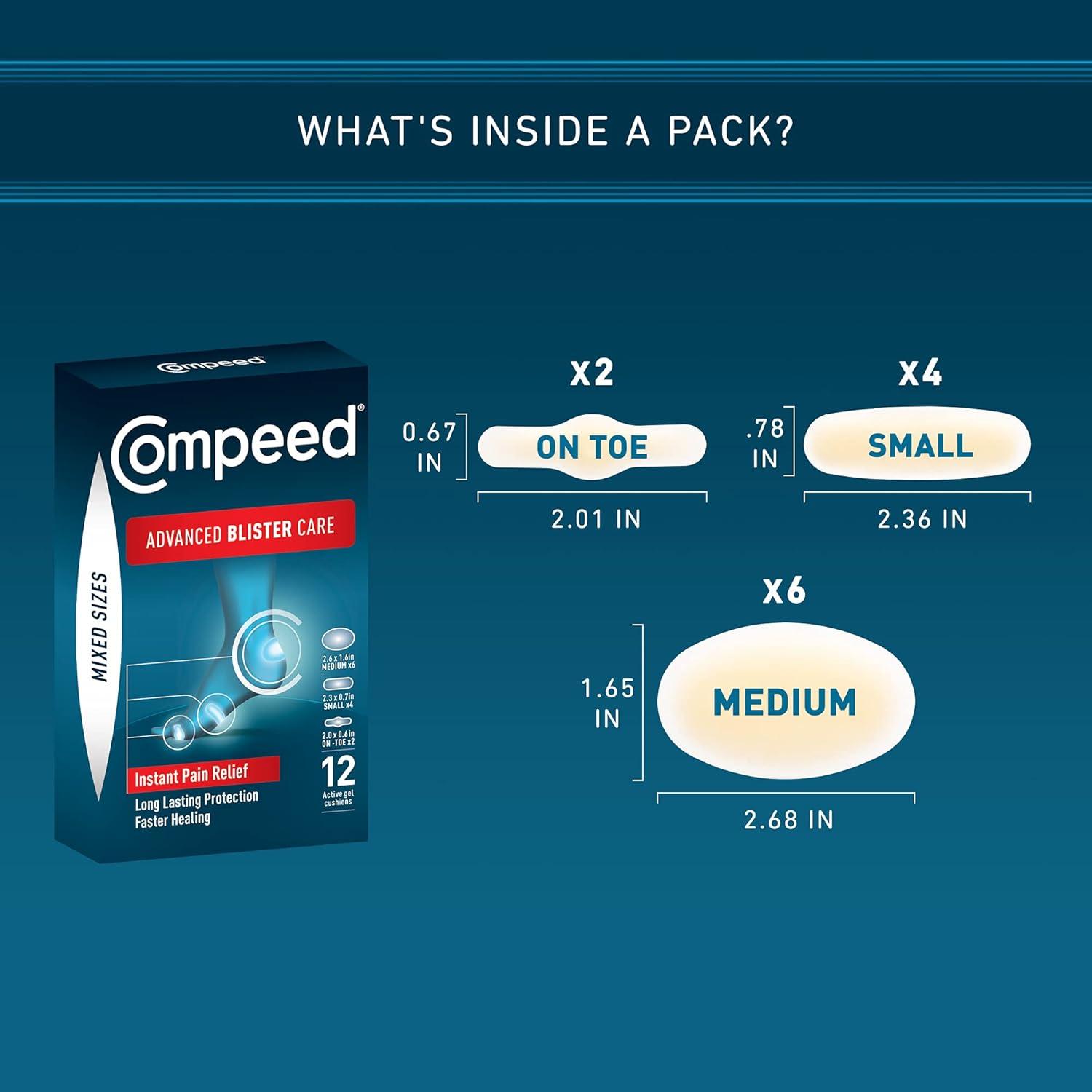 Compeed Blister Care Bandages 12 Ct Mixed Sizes (3 Packs) - Heel & Foot ...