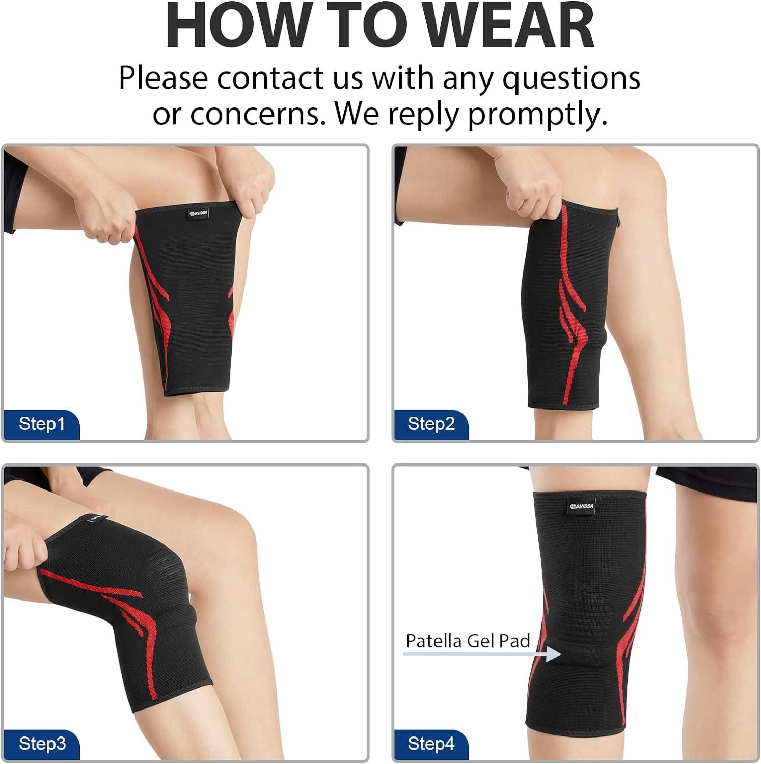 AVIDDA Knee Support Brace - Compression Sleeve for Arthritis & Joint ...