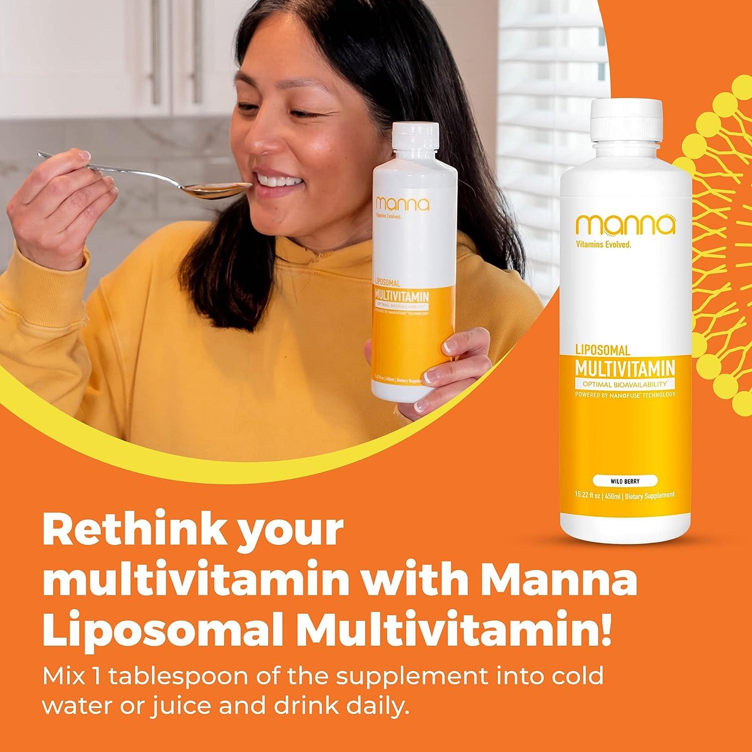 Manna Liposomal Multivitamin - Daily Essential Vitamins & Minerals for ...