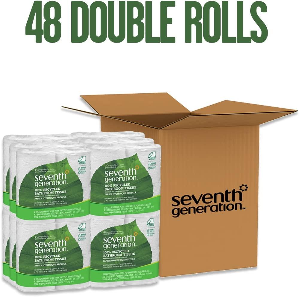 Seventh Generation 2-Ply Bathroom Tissue, 300 Sheets, 4 Count (12 Pack ...