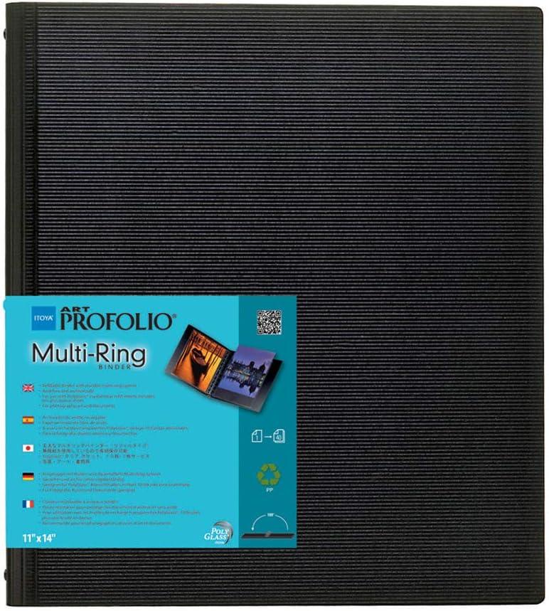Itoya ProFolio Multi-Ring Refillable Binder 9x12 with PolyGlass Pages ...