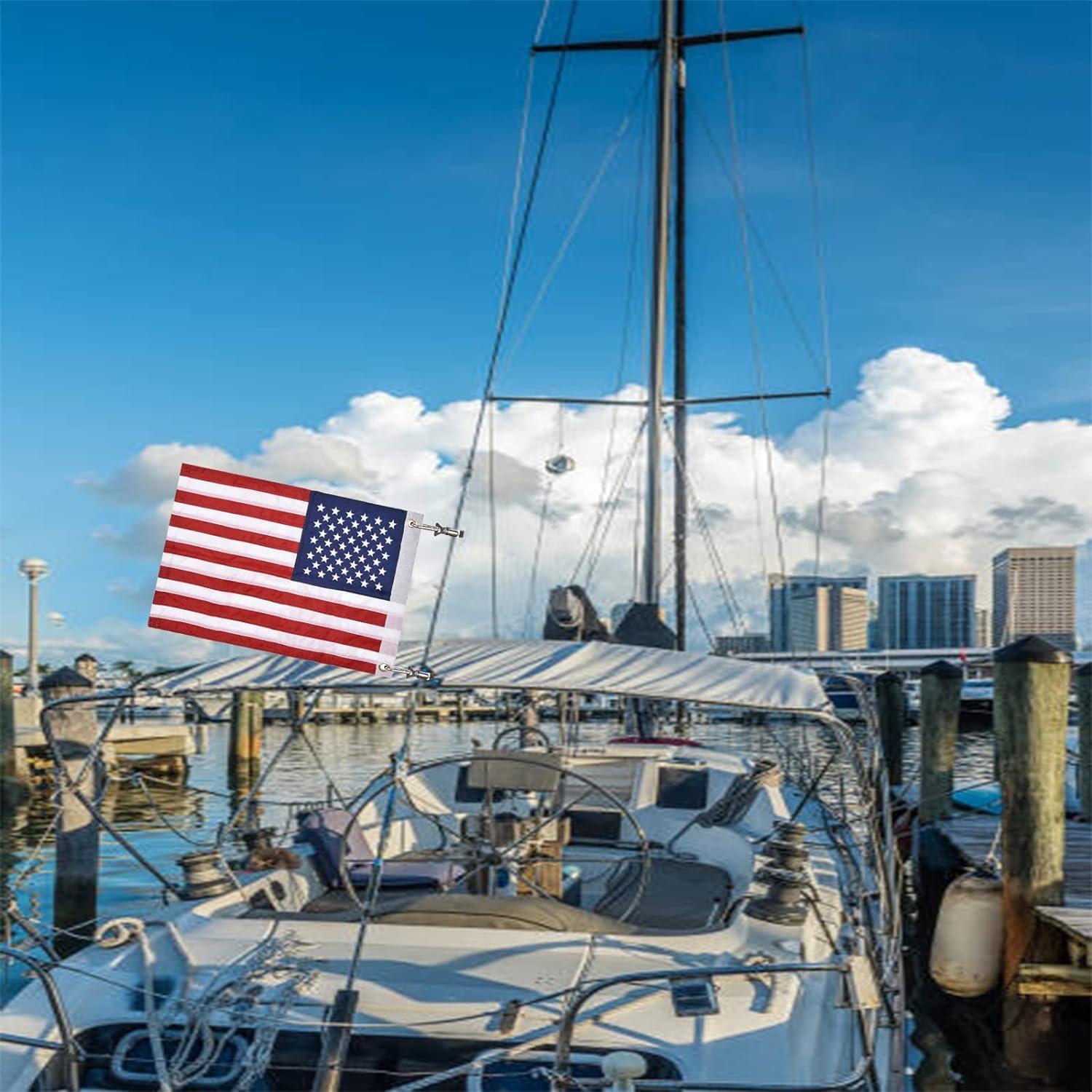 Stainless Steel Boat Flag Pole Clips 0.75-1.2 Inch Diameter (3 Pack ...