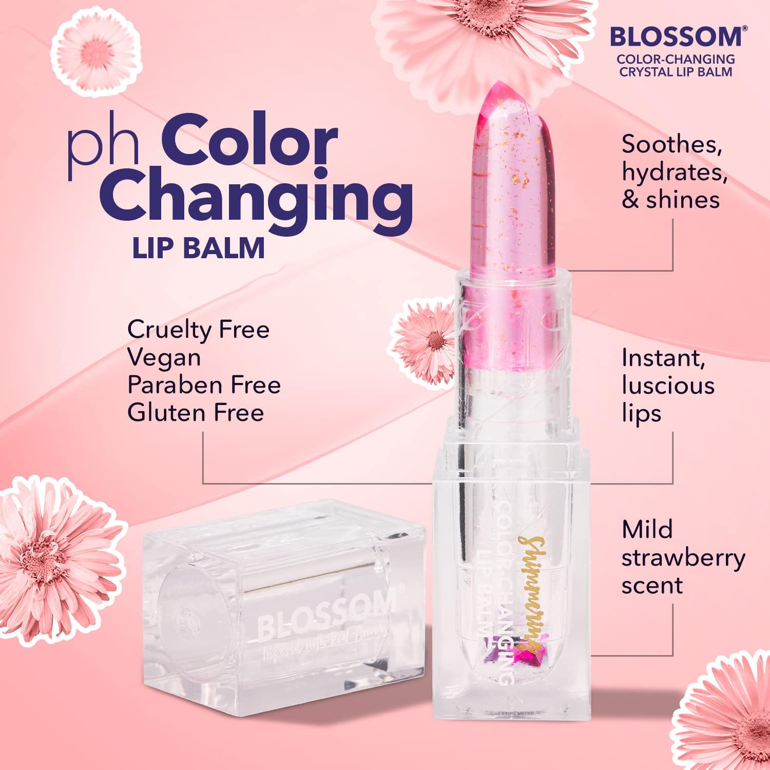 Blossom Color Changing Lip Balm with Real Flowers | Sparkle Lip Stain ...