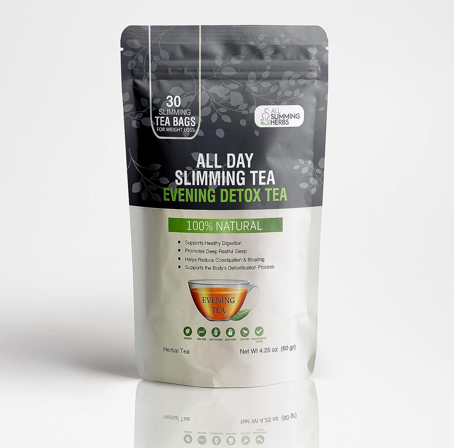 30-Day All Day Slimming Tea for Weight Loss - Natural Detox Tea for ...