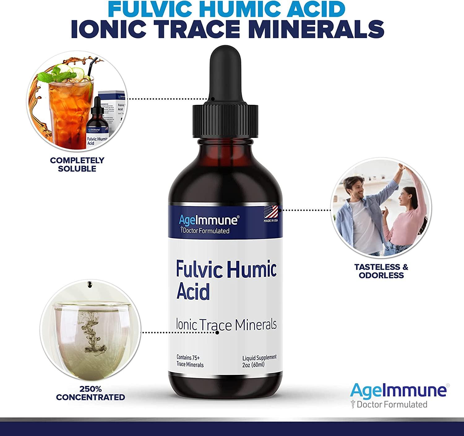 Fulvic Humic Acid Liquid Supplement - 75+ Trace Minerals for Energy ...