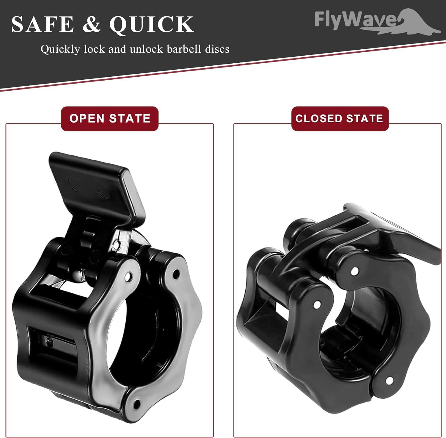 Buy Flywave 30mm Black Dumbbell Closures - Quick Lock Clamps for ...